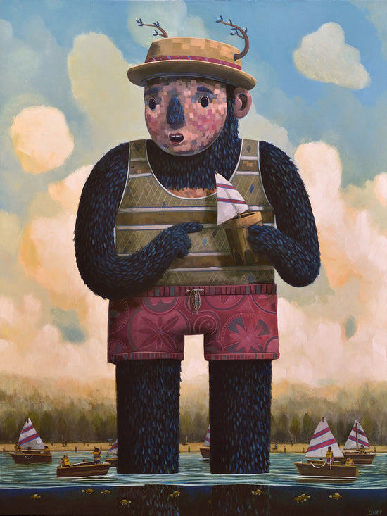The Helpful Sail. Giant with Sailboats Painting by Nathan Durfee ...
